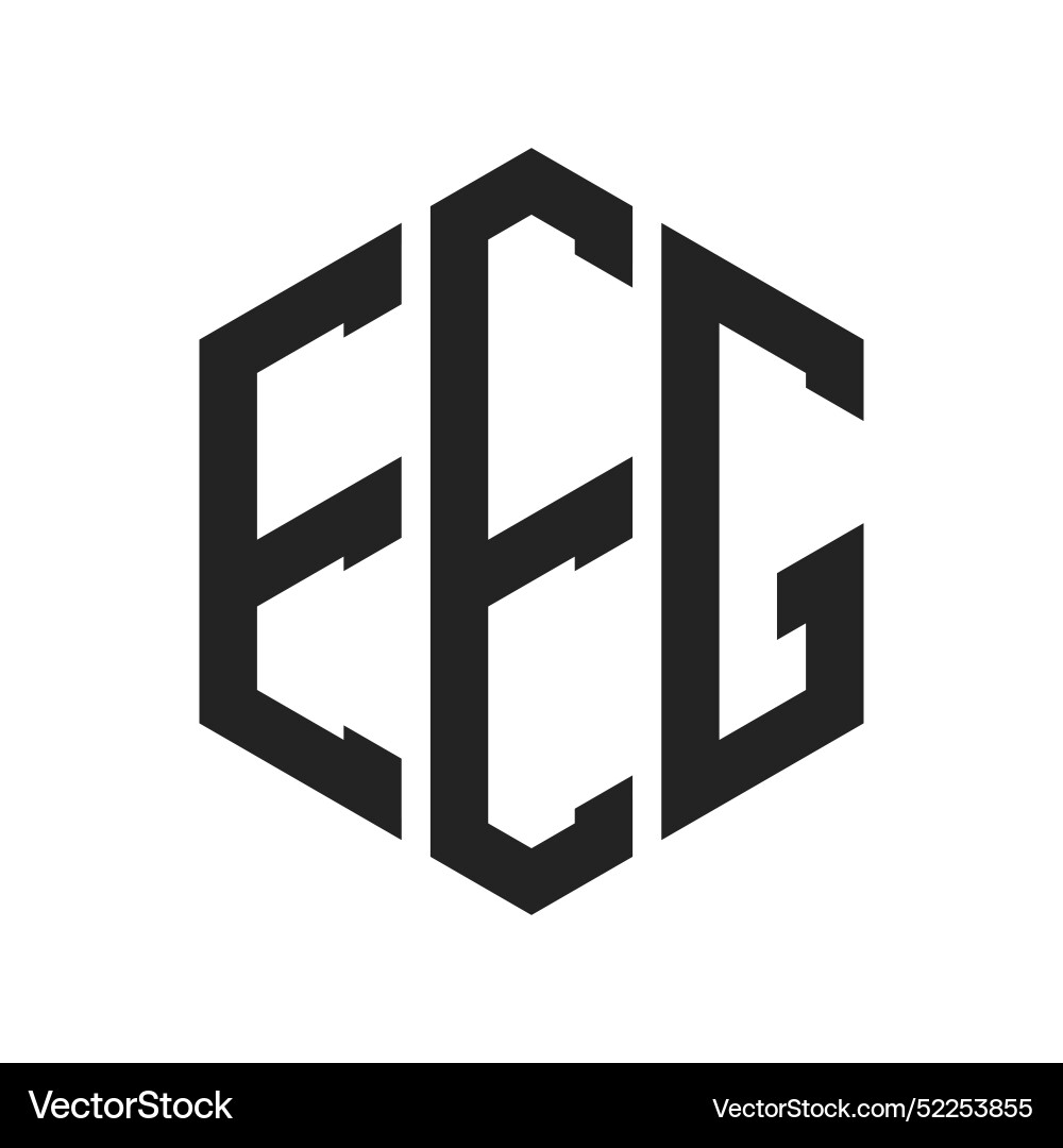 Eeg logo design initial letter monogram Royalty Free Vector