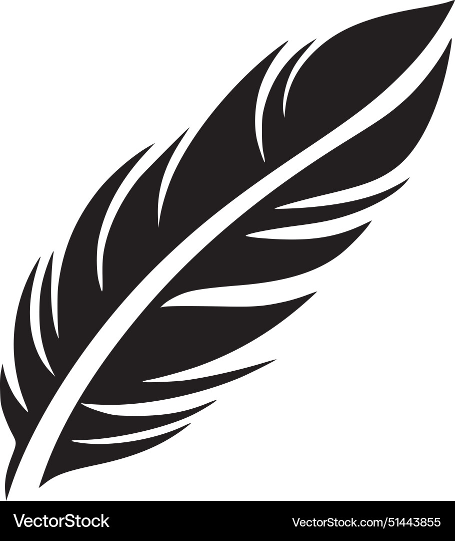 Feather - minimalist and simple silhouette Vector Image