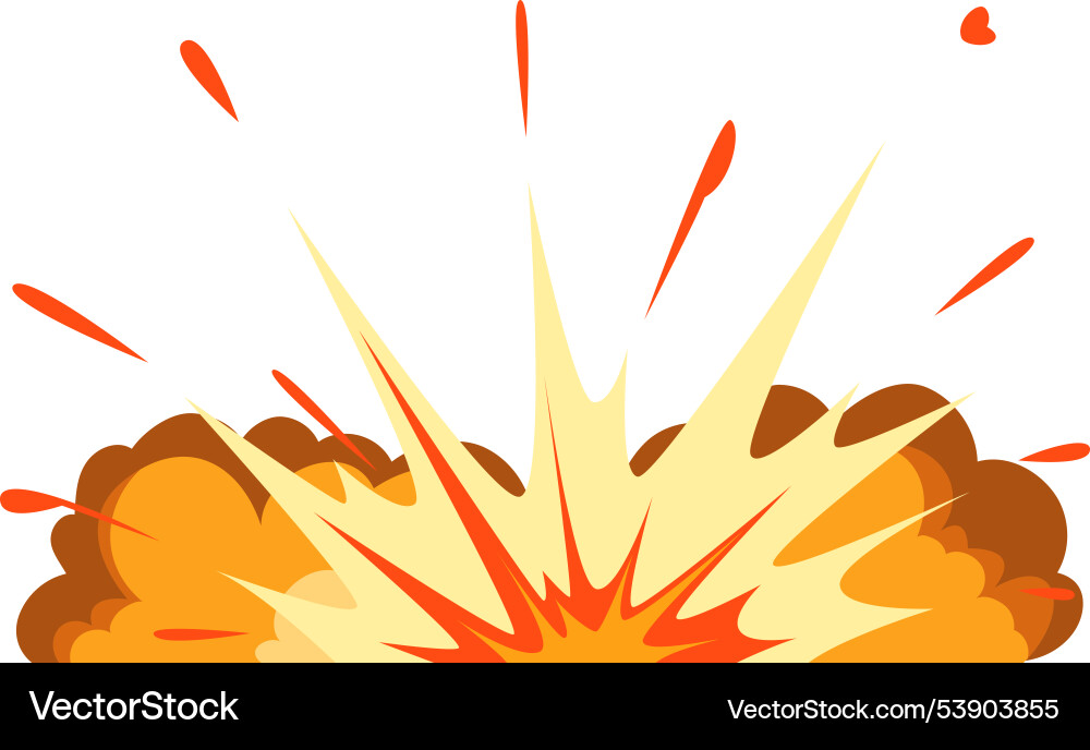 Fire burst explosion cartoon comic animation Vector Image