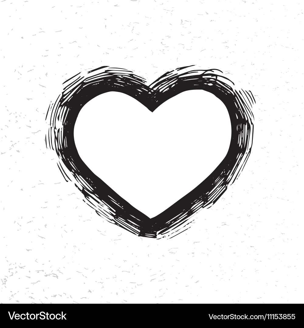 Hand drawn heart Royalty Free Vector Image - VectorStock