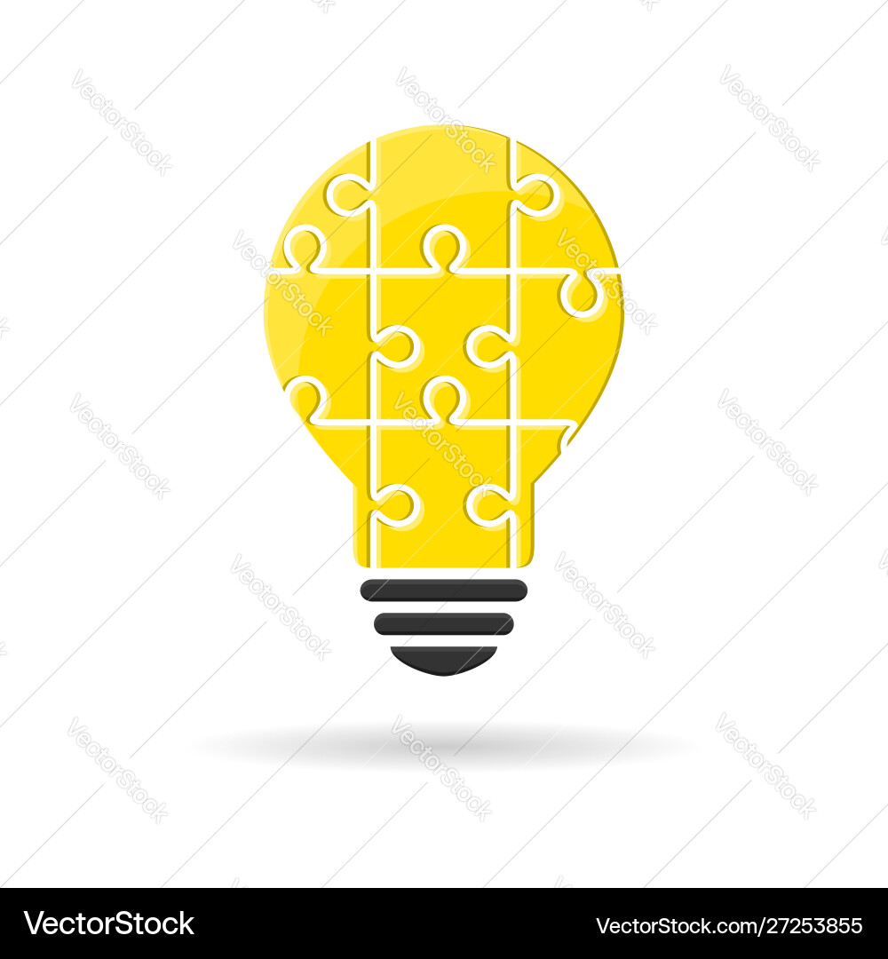 Lightbulb made puzzle Royalty Free Vector Image