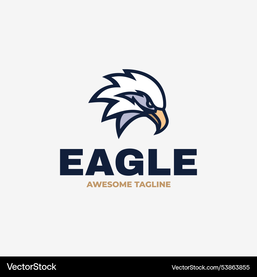 Logo eagle simple mascot style Royalty Free Vector Image