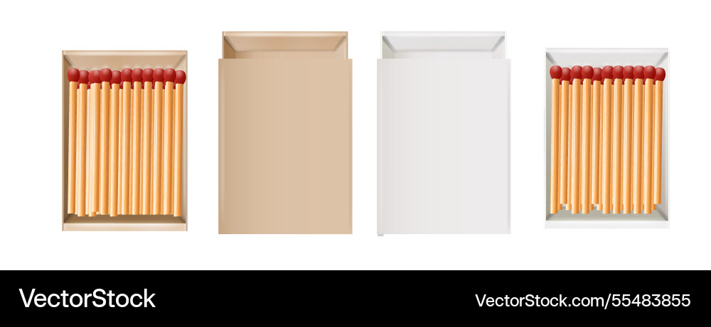 Matchbox empty package for match sticks in top Vector Image