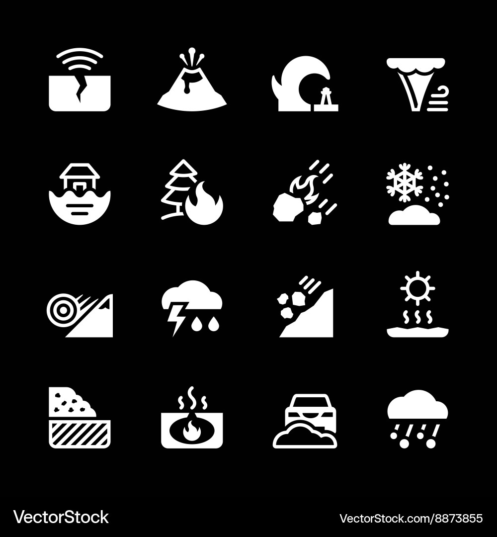 Natural Disaster Icon Set Royalty Free Vector Image