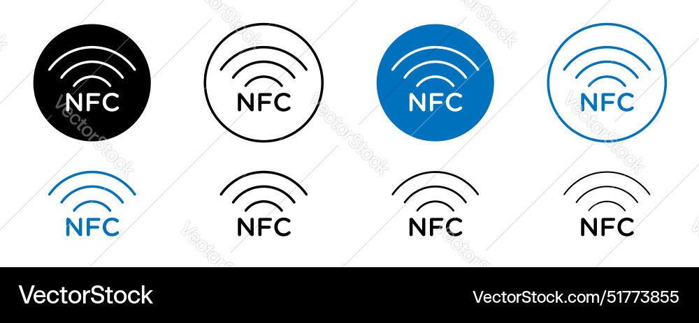 Nfc line icon set Royalty Free Vector Image - VectorStock