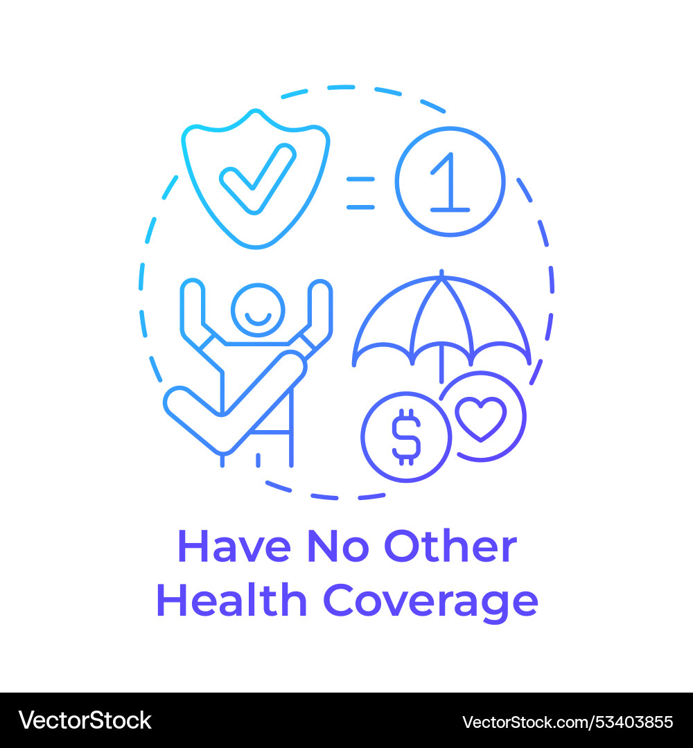 No other health coverage blue gradient concept Vector Image