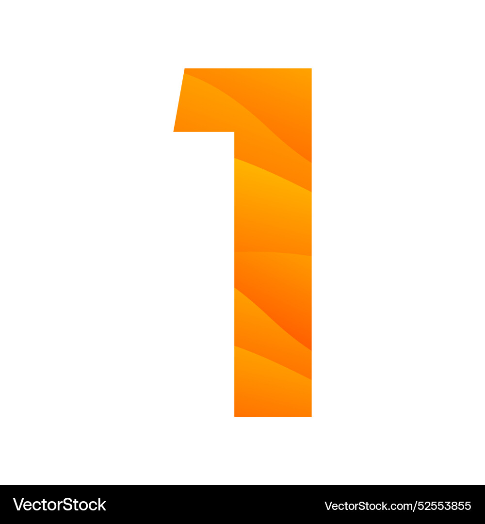 Number 1 gradient icon logo design Royalty Free Vector Image