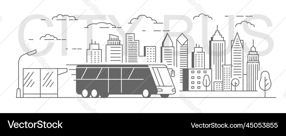 Public Bus Transportation Line Royalty Free Vector Image