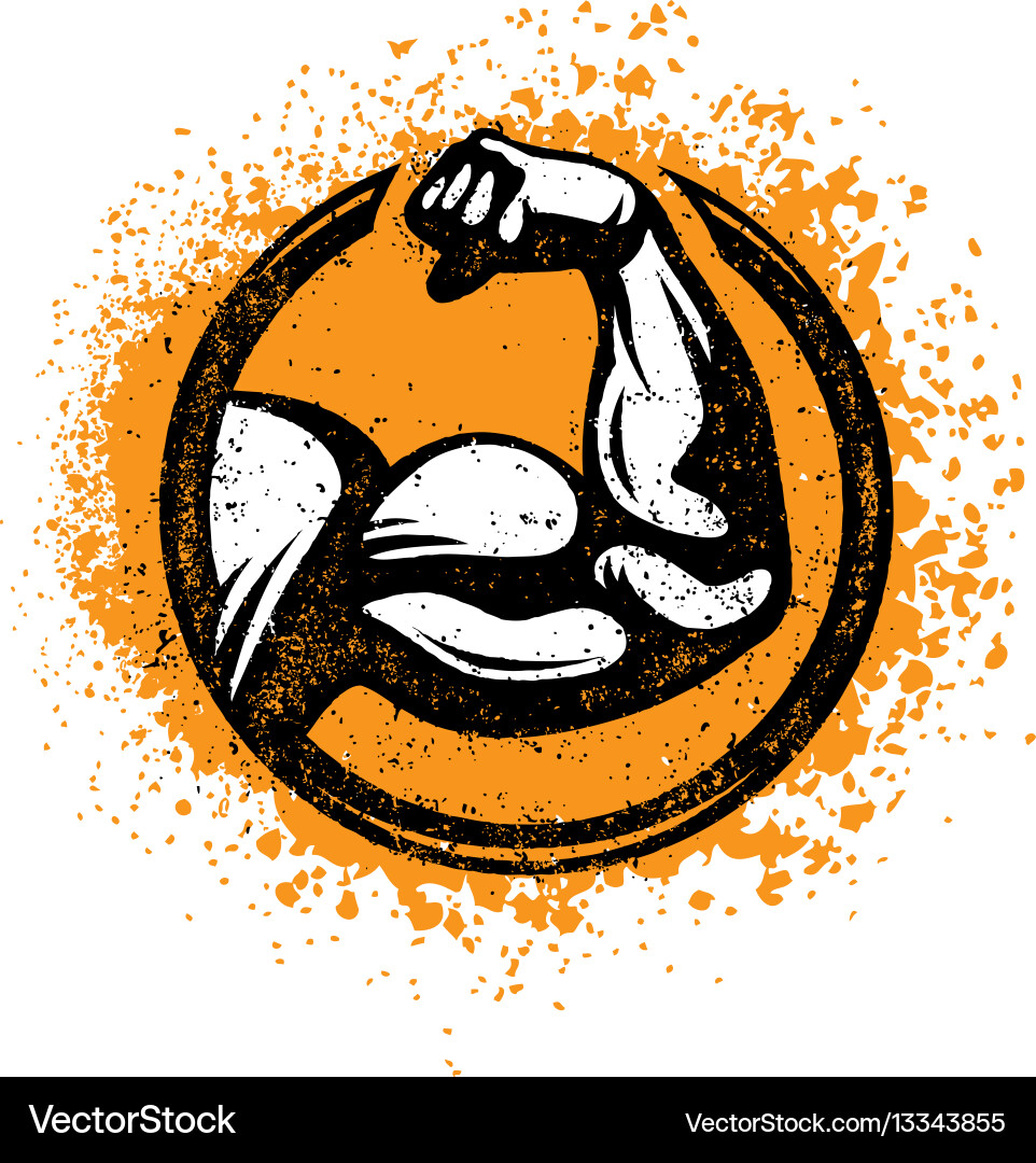 Rusty Gym Biceps Sign Workout Royalty Free Vector Image