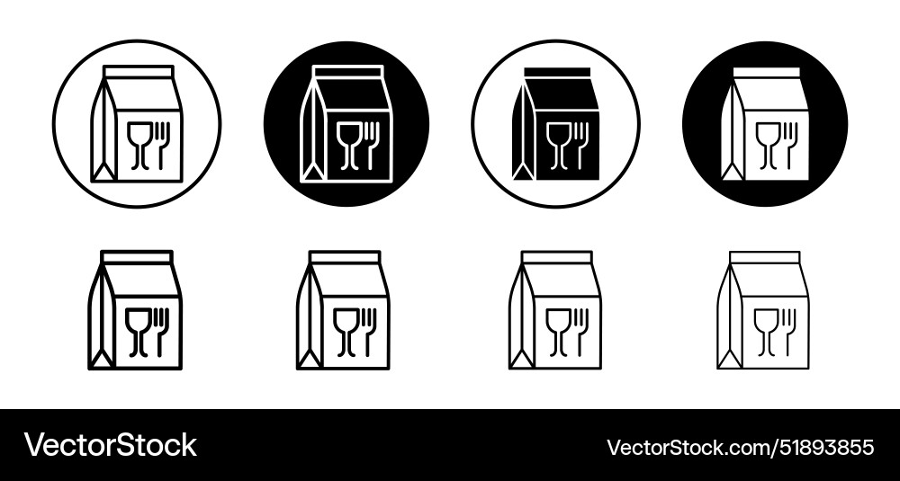 Take away food icon set collection Royalty Free Vector Image