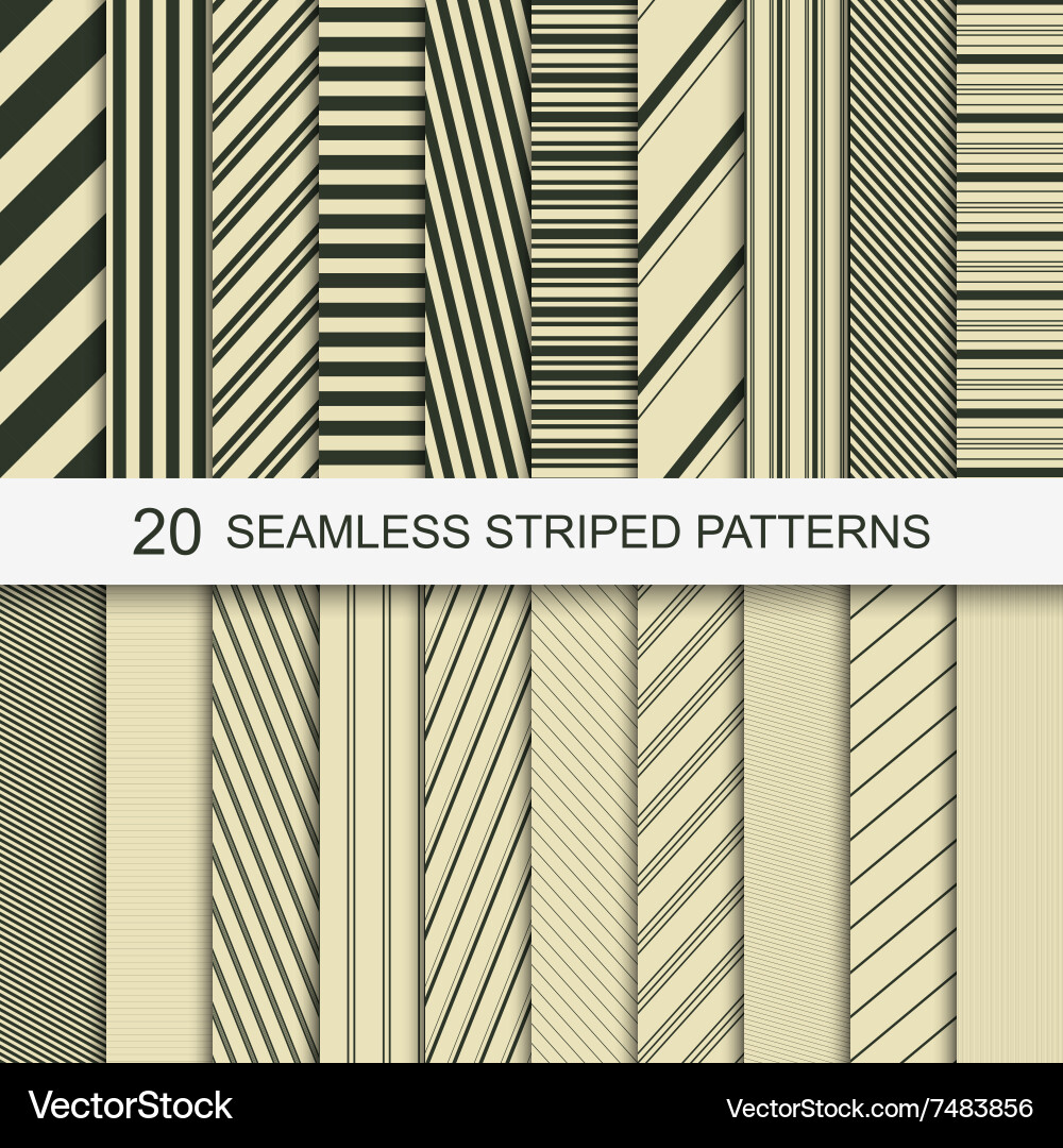 20 seamless striped patterns Royalty Free Vector Image