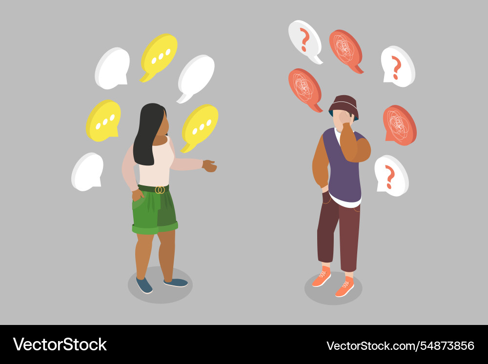 3d isometric flat of chatty Royalty Free Vector Image