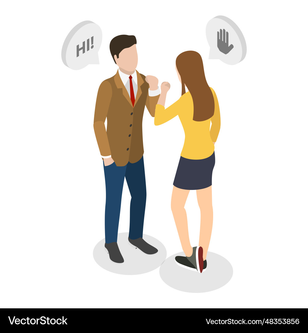 3d isometric flat set of safe greeting Royalty Free Vector