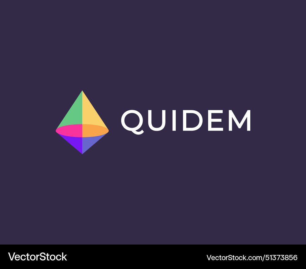 Abstract geometric logo colorful pyramid prism Vector Image