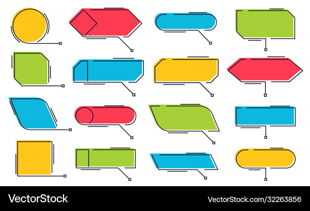 Callouts titles box digital callout info Vector Image