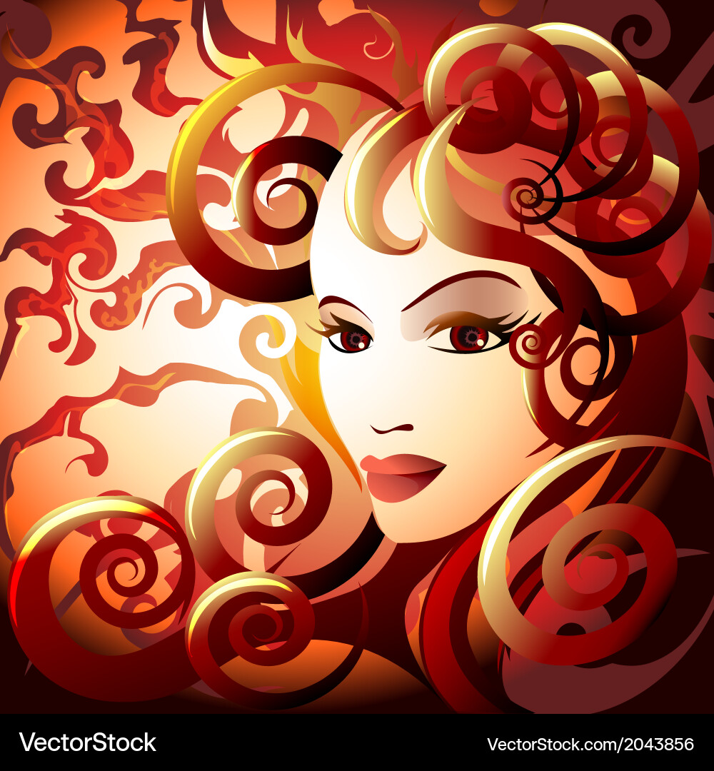 Fire lady Royalty Free Vector Image - VectorStock