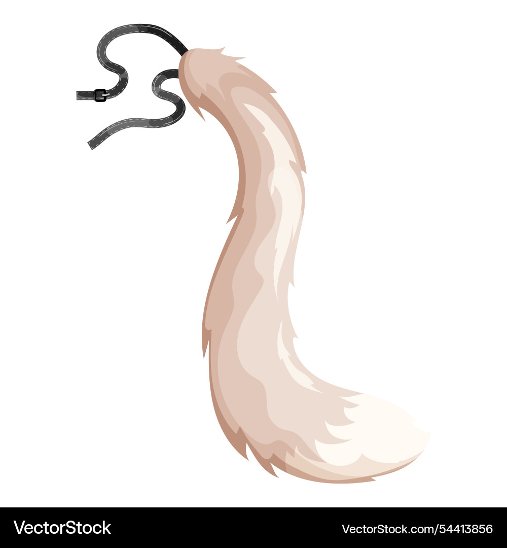Fluffy cat tail with strap for carnival party Vector Image
