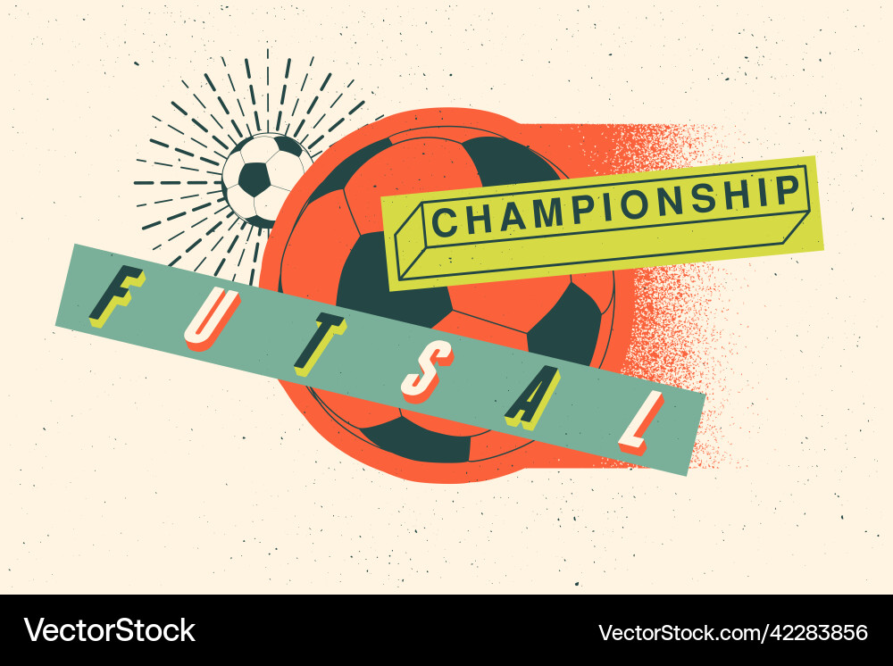 Futsal championship poster logo emblem design Vector Image