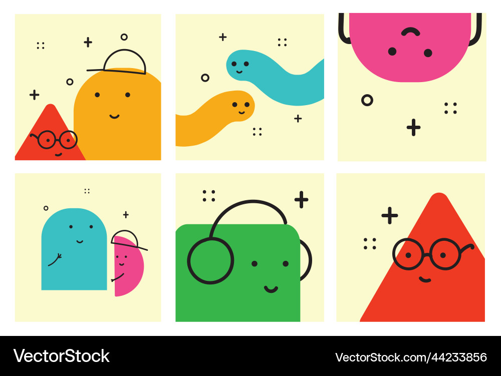 Geometric character shapes Royalty Free Vector Image