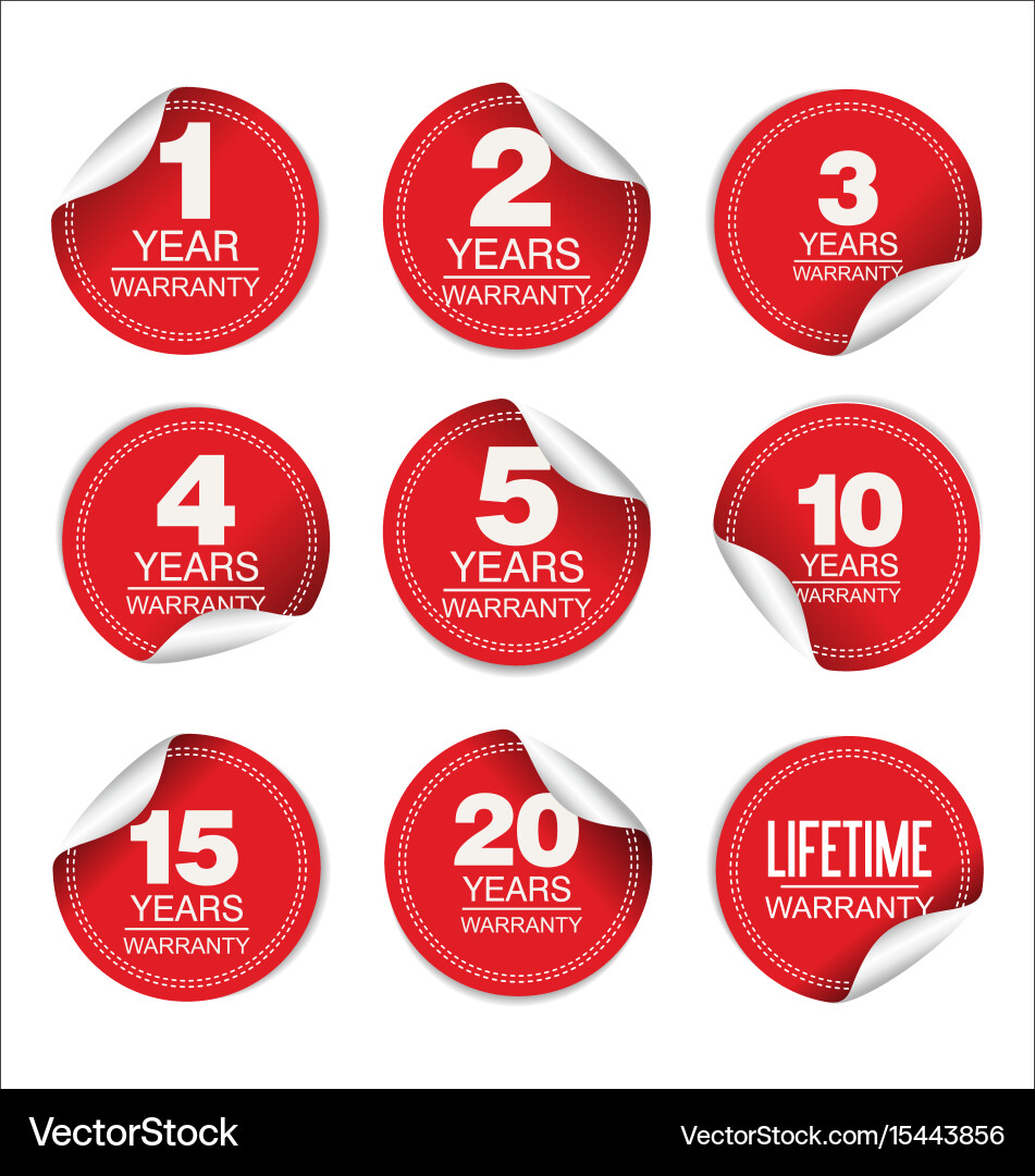 Guarantee Stickers - Warranty Collection Vector Image