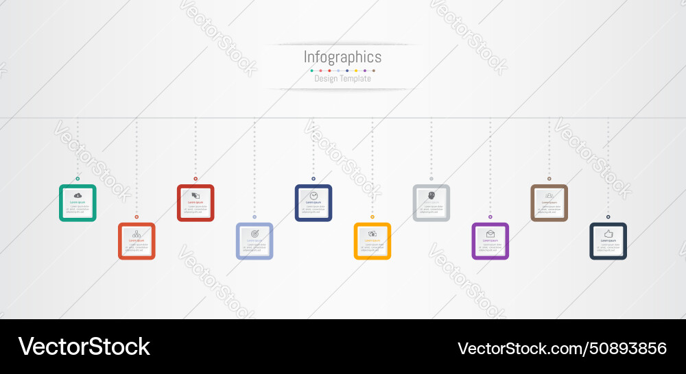 Infographic 10 options design elements Royalty Free Vector