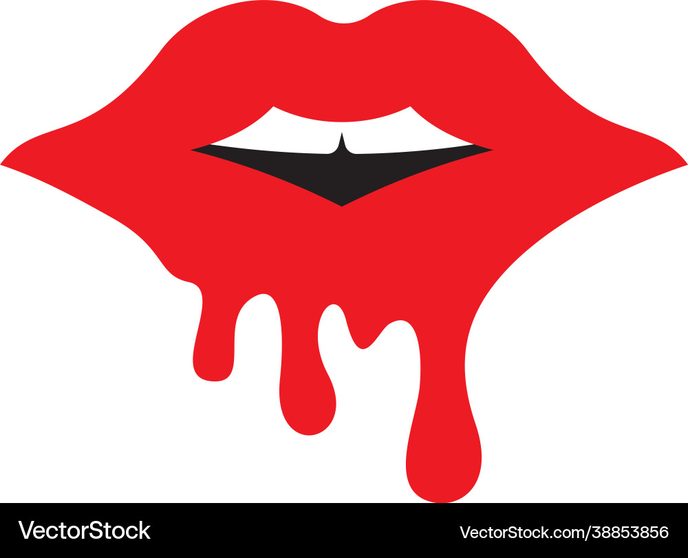 Lips dripping Royalty Free Vector Image - VectorStock