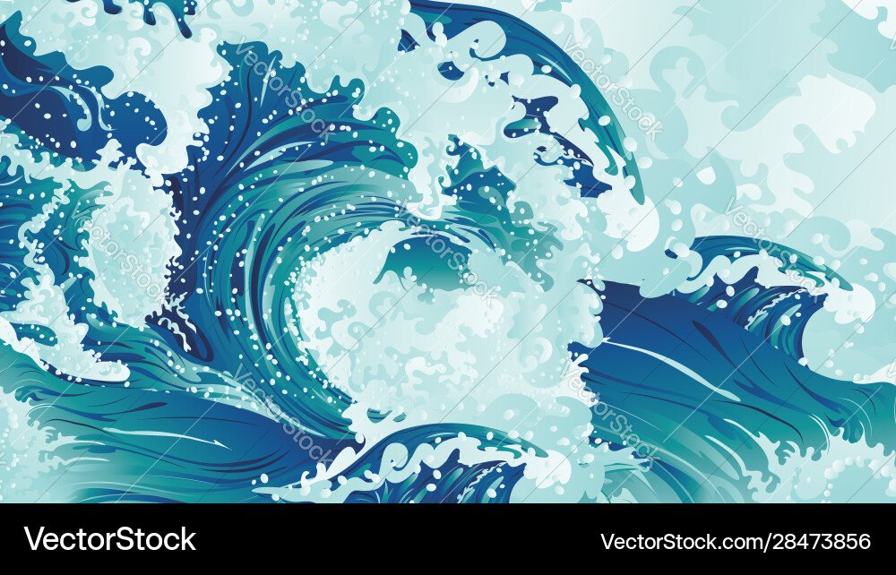 Ocean Waves Splash Royalty Free Vector Image - VectorStock