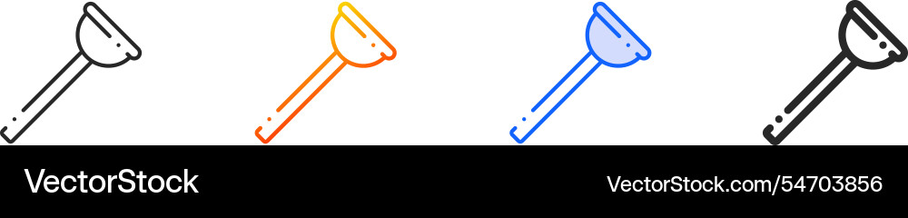 Plunger iconthin linear gradient blue stroke Vector Image