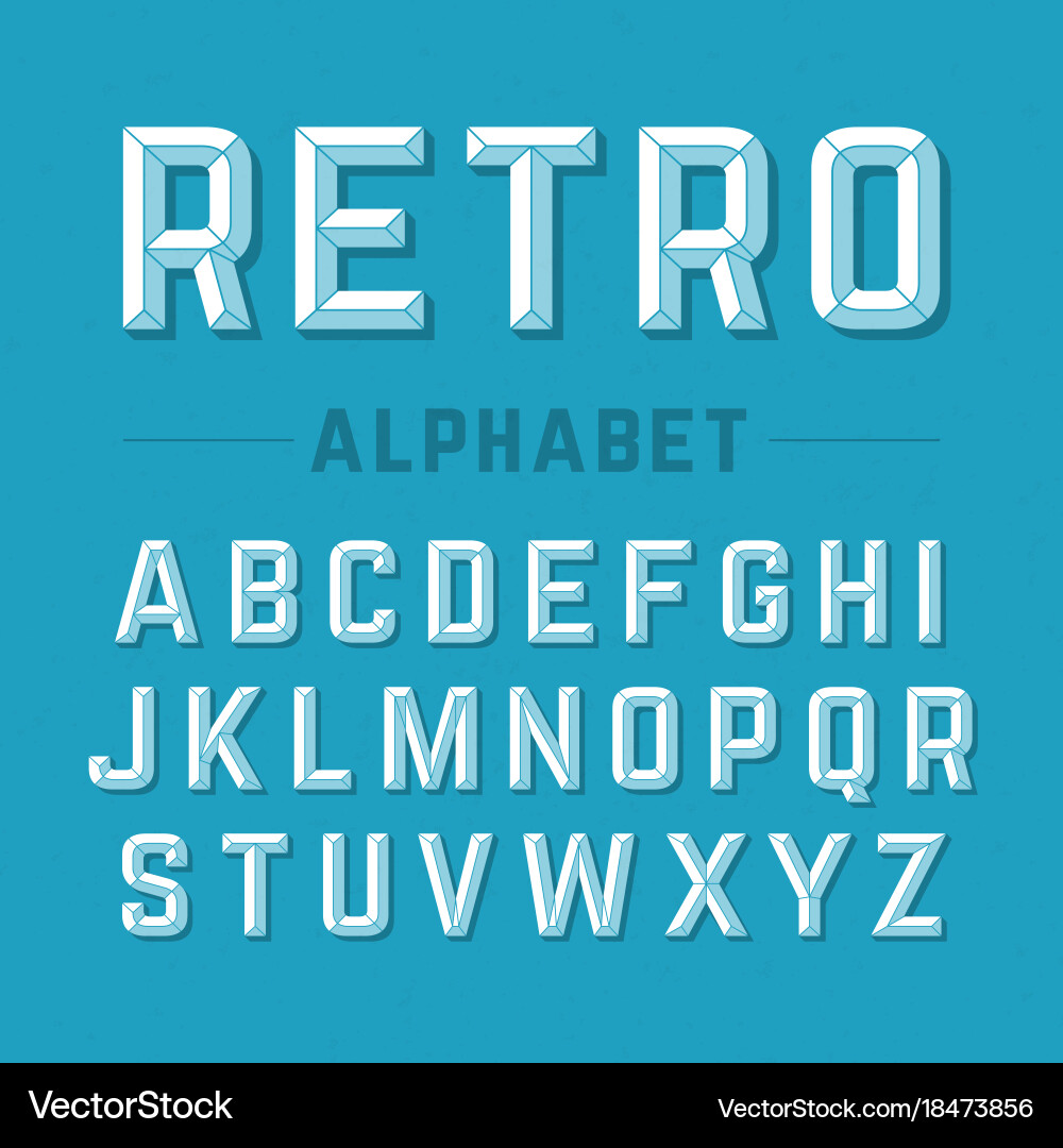 Retro style alphabet Royalty Free Vector Image