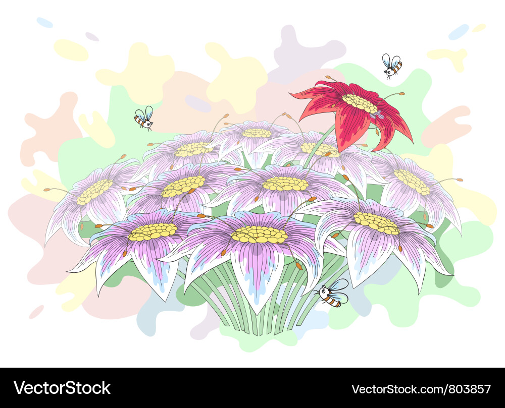 Bunch of beautiful flowers Royalty Free Vector Image