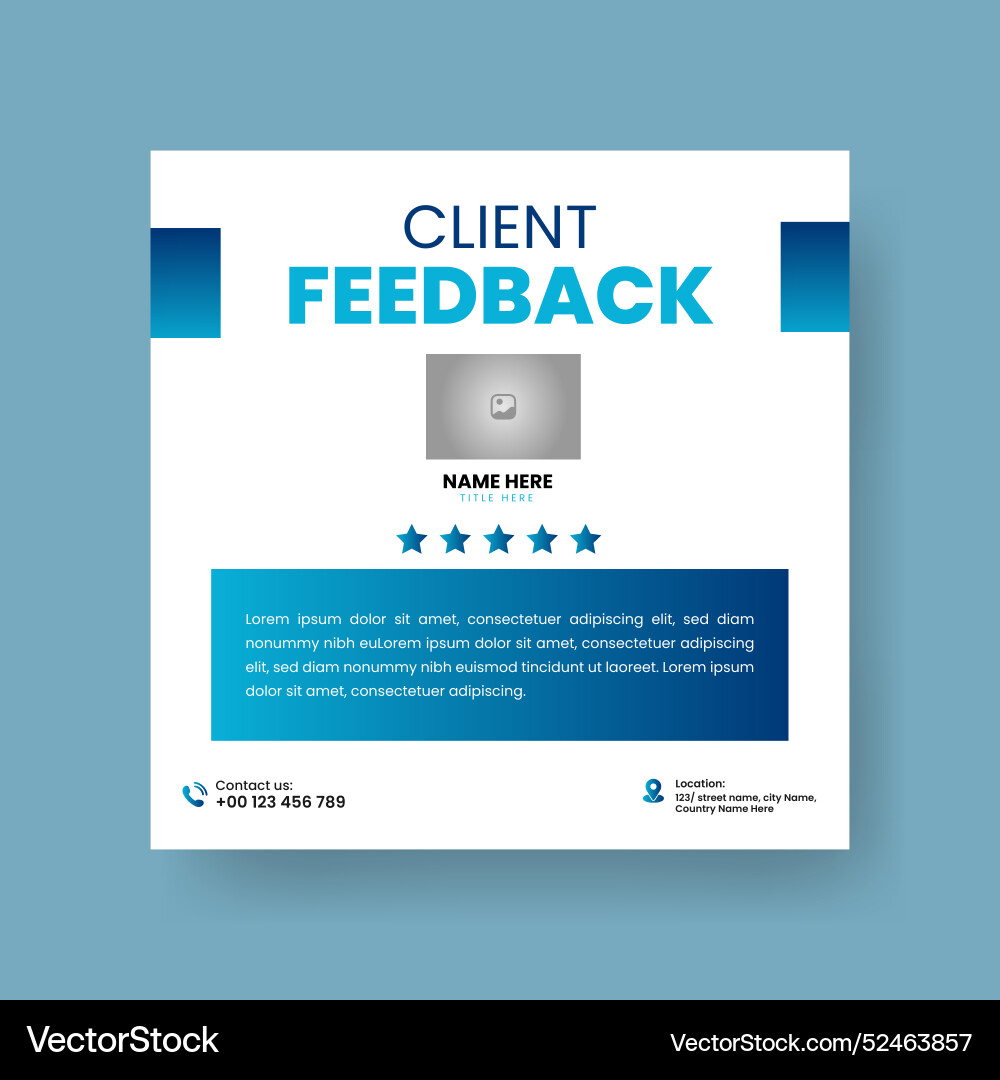 Client or customer testimonial social media post Vector Image
