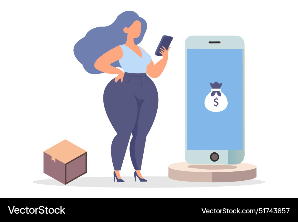 Drop shipping business owner confirming the order Vector Image Drop shipping business owner confirming the order Vector Image