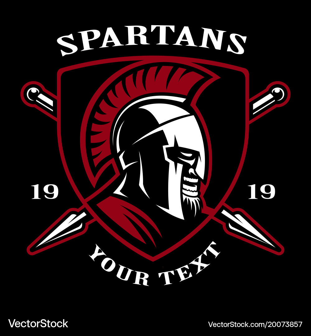 Emblem of spartan warrior Royalty Free Vector Image