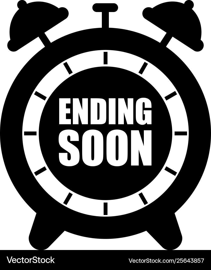 Ending soon alarm clock icon Royalty Free Vector Image