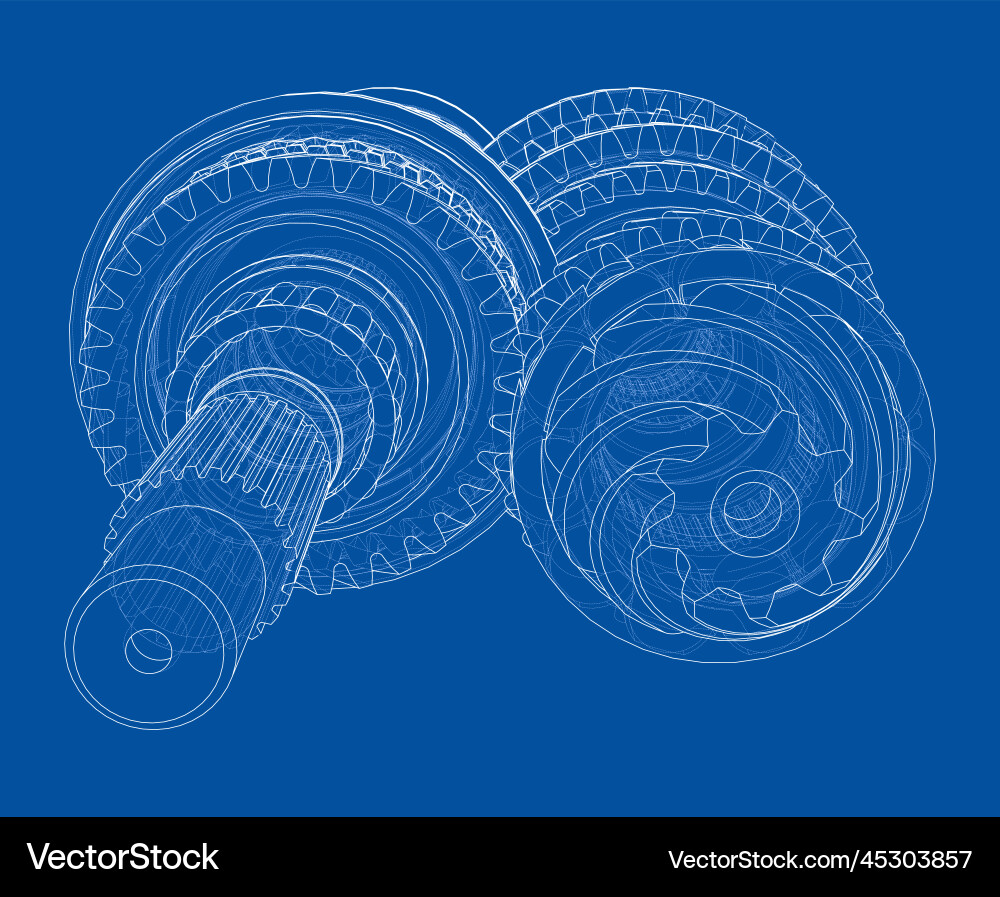 Gearbox sketch Royalty Free Vector Image - VectorStock