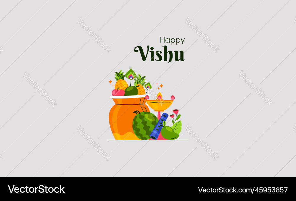 Happy Vishnu Vishu Banner Royalty Free Vector Image