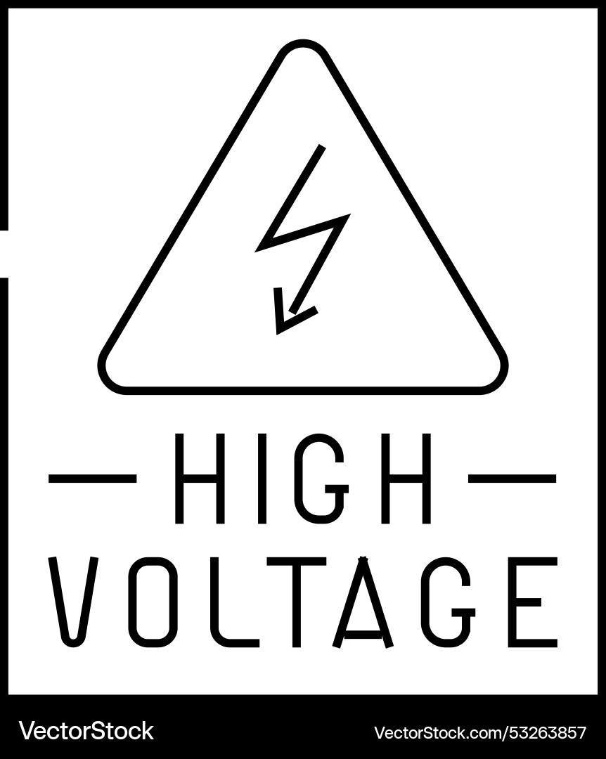 High voltage warning electric line icon Royalty Free Vector