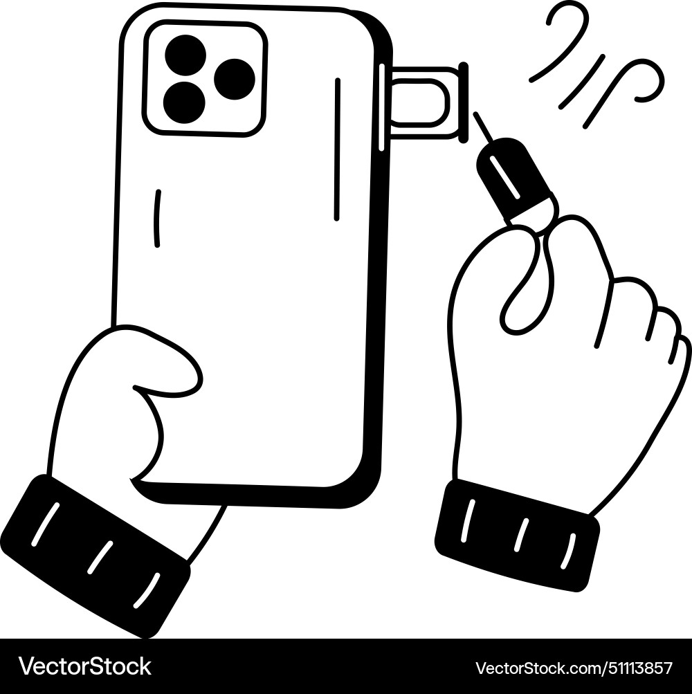 Insert sim Royalty Free Vector Image - VectorStock