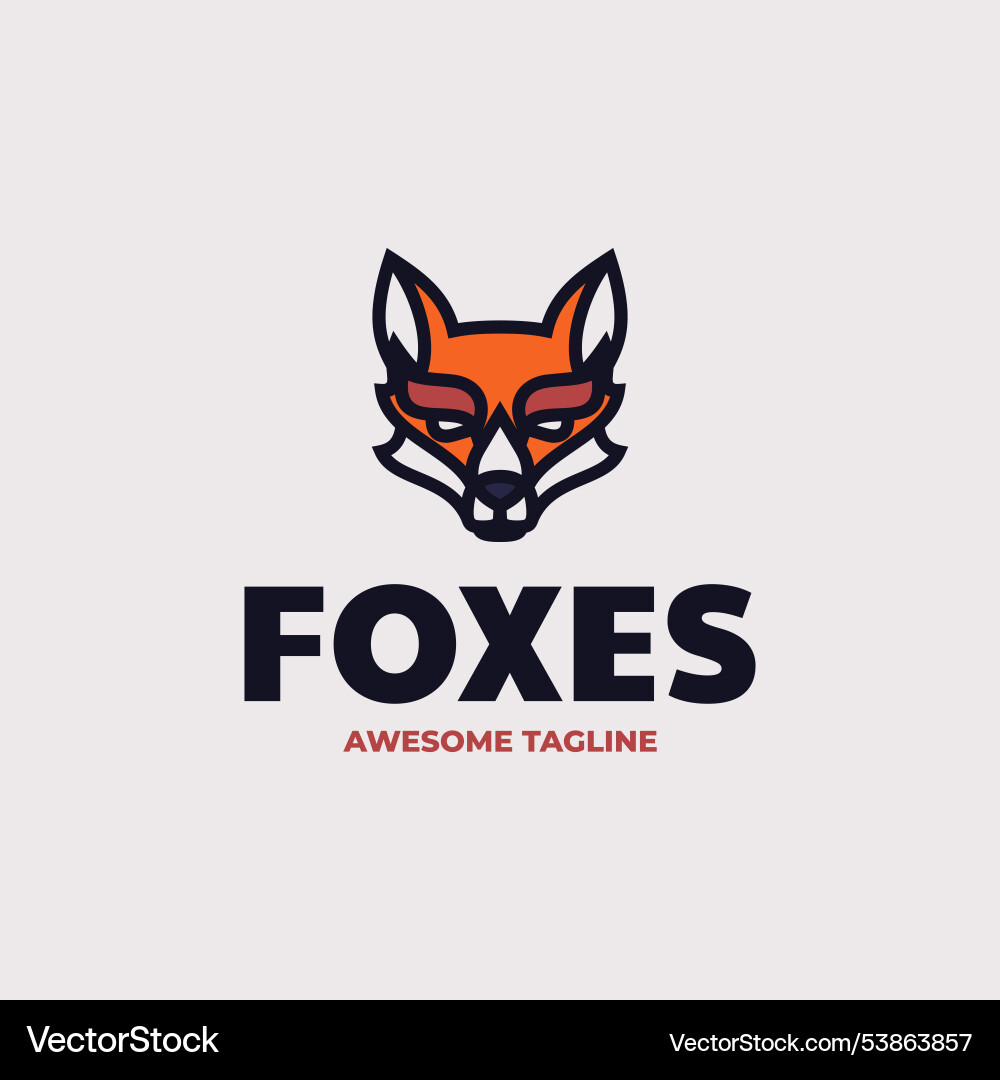 Logo Fuchs einfache Maskottchen Stil Lizenzfreier Vektor