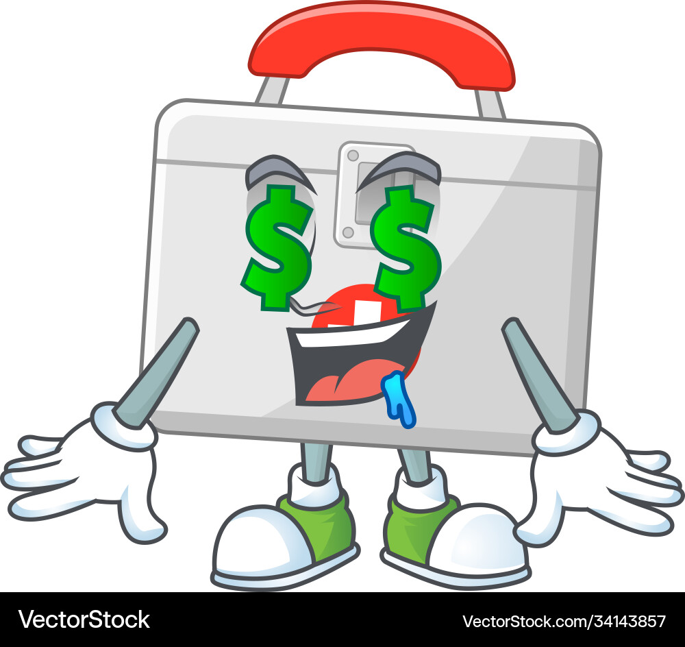 Mascot character style rich first aid kit Vector Image