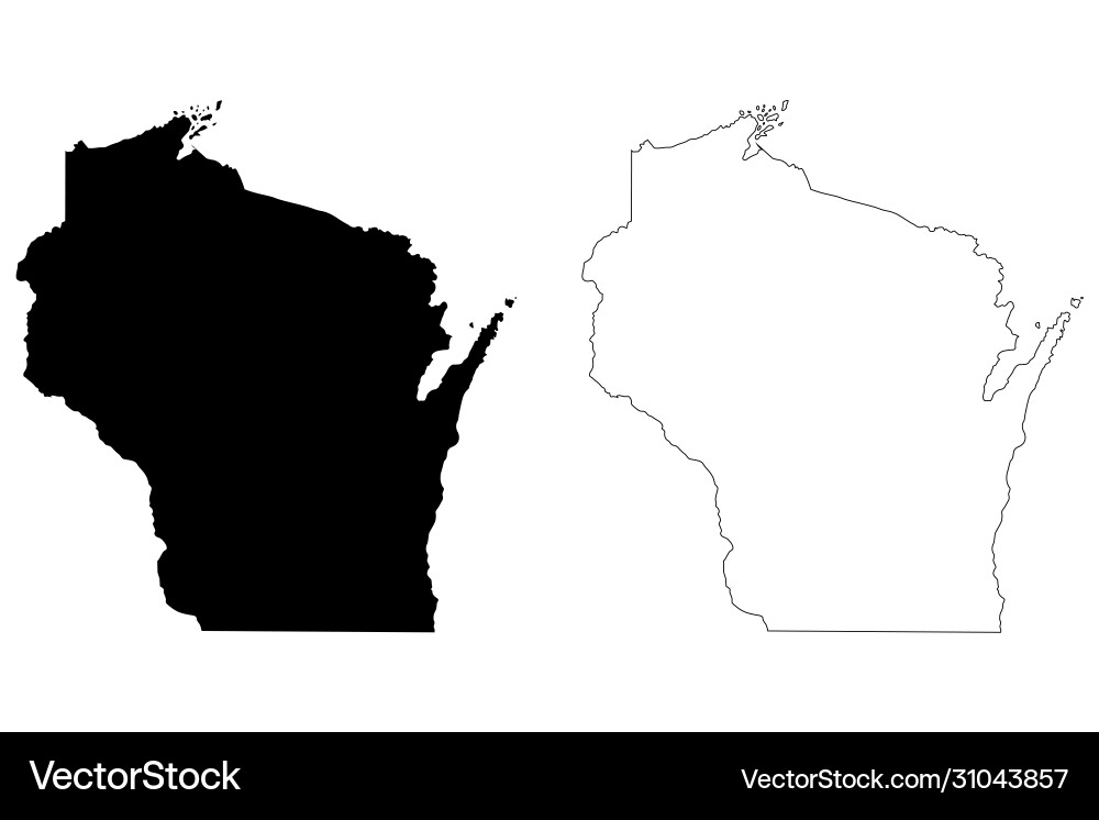 Wisconsin wi state map usa Royalty Free Vector Image