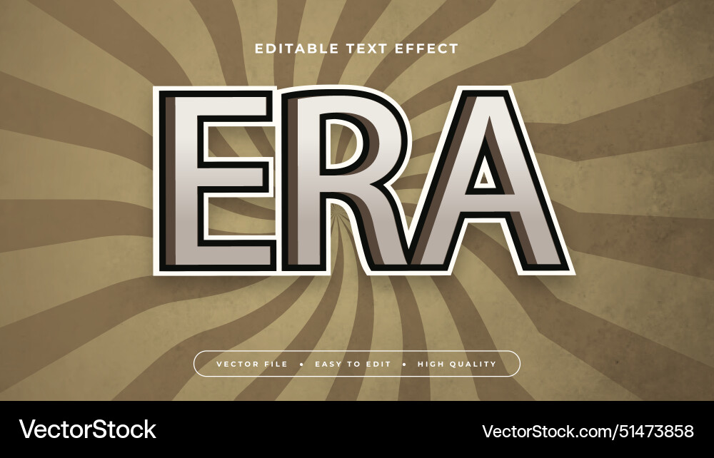 Brown and gray grey era 3d editable text effect Vector Image