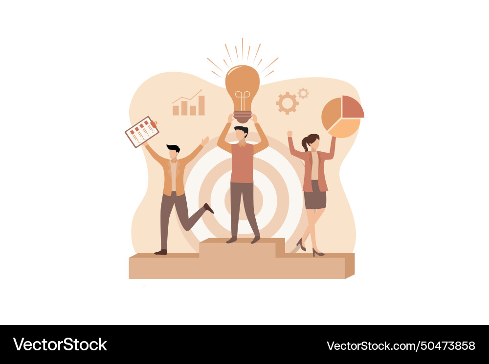 Business team work flat design Royalty Free Vector Image