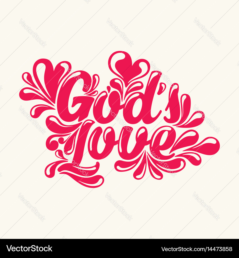 Christian print gods love Royalty Free Vector Image