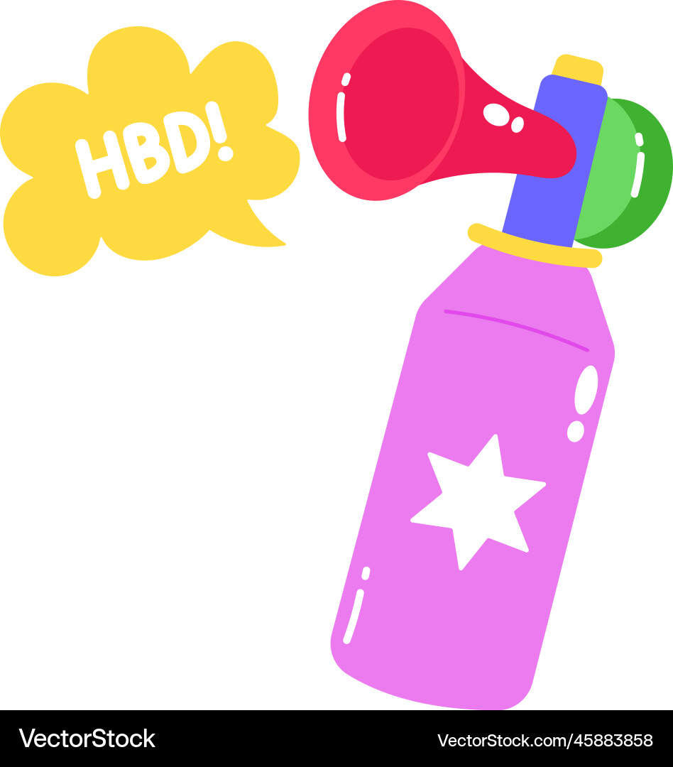 Colorful Birthday Horn Sticker Royalty Free Vector Image
