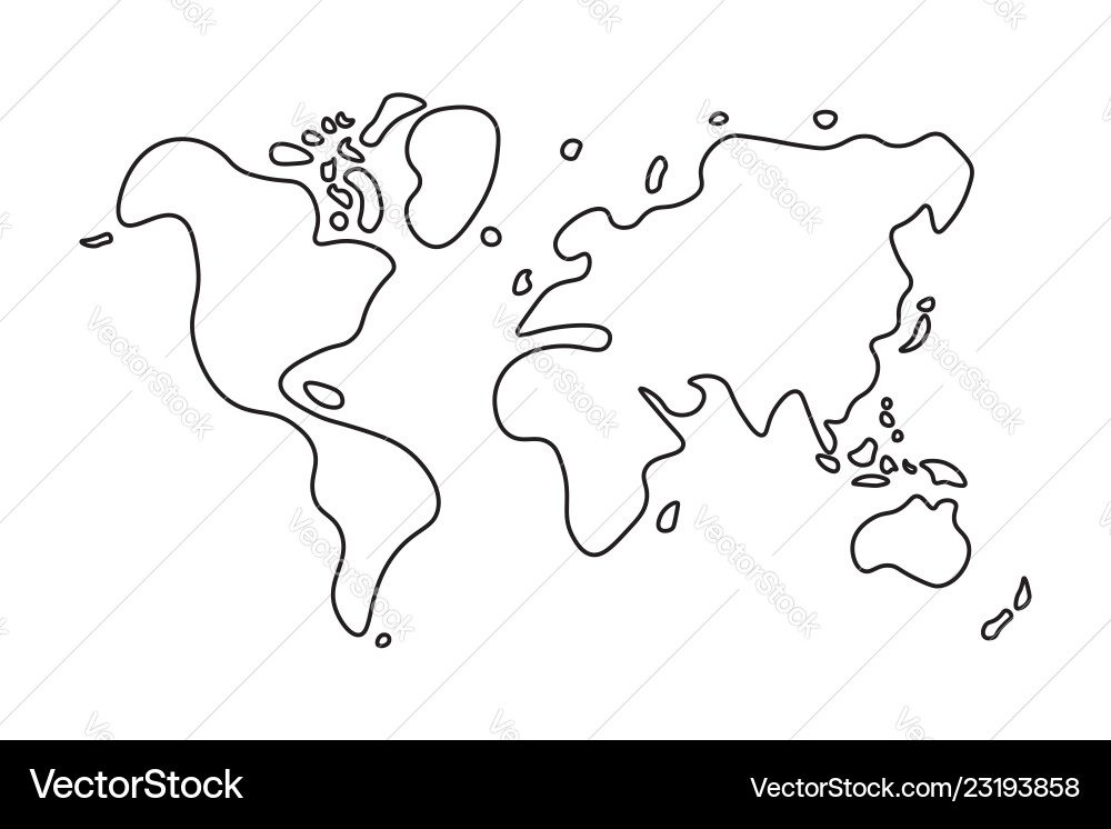 Doodle World Map Royalty Free Vector Image - VectorStock