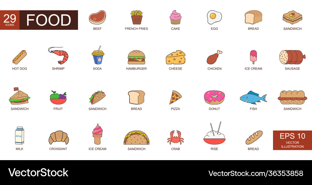 Food Web Icons - Diverse Cuisine Royalty Free Vector Image