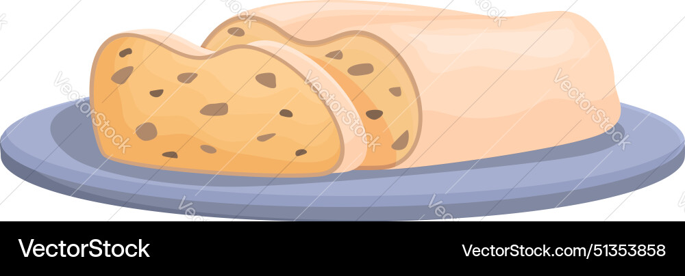 Freshly baked bread on plate Royalty Free Vector Image