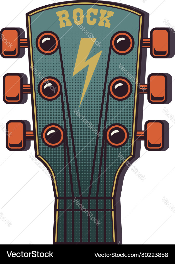 Guitar head isolated on white background design Vector Image