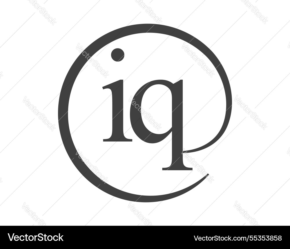 Iq logo from two letter with circle shape email Vector Image